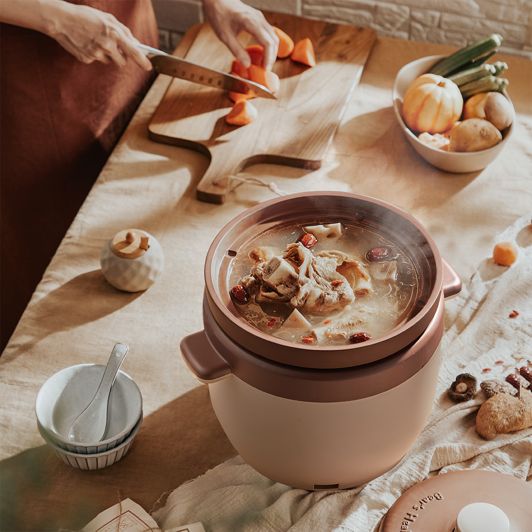 Purple Clay Pot Cooker 5L | Bear Malaysia