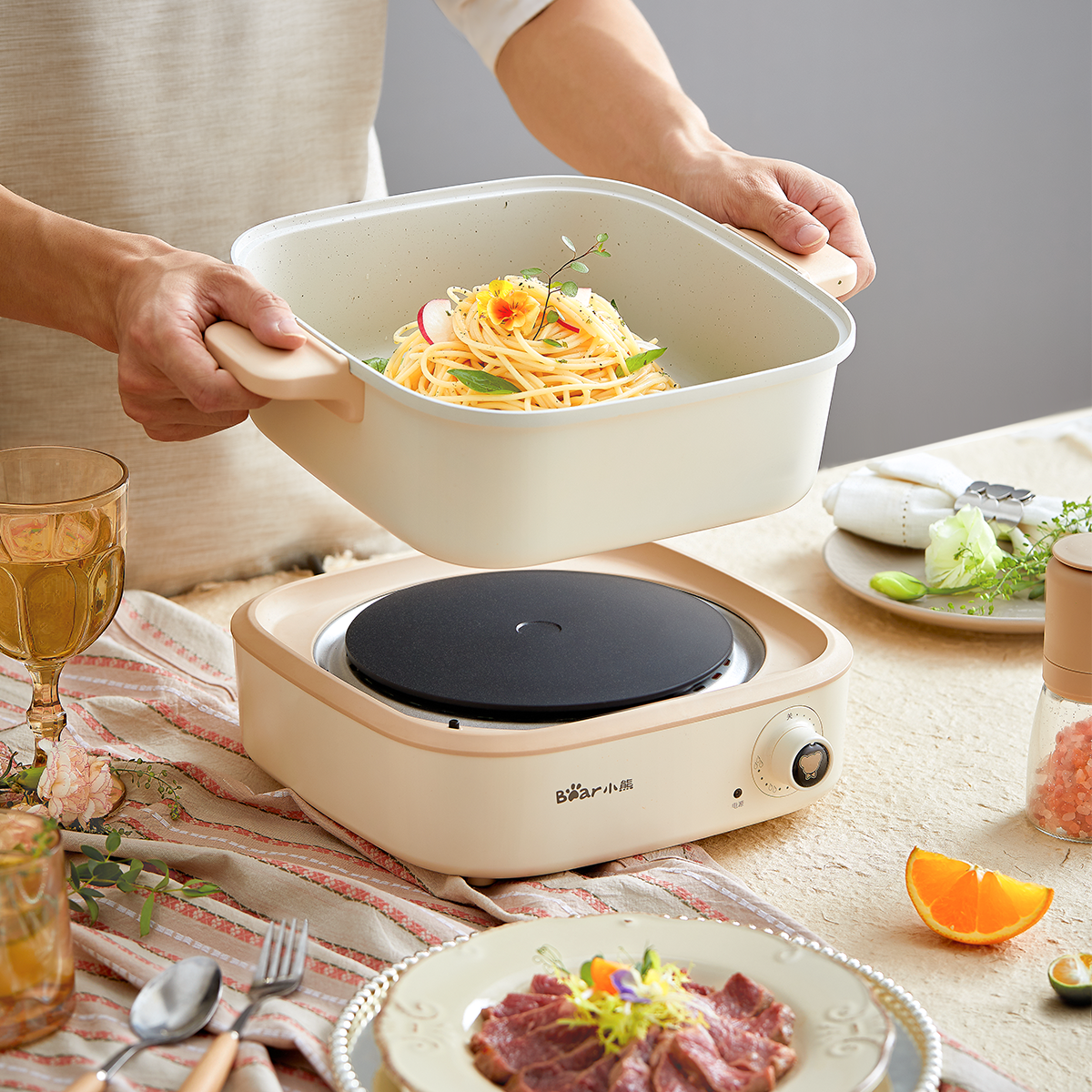 Multifunctional Electric 1500W Hot Pot Cooker 4.0L - Bear Malaysia
