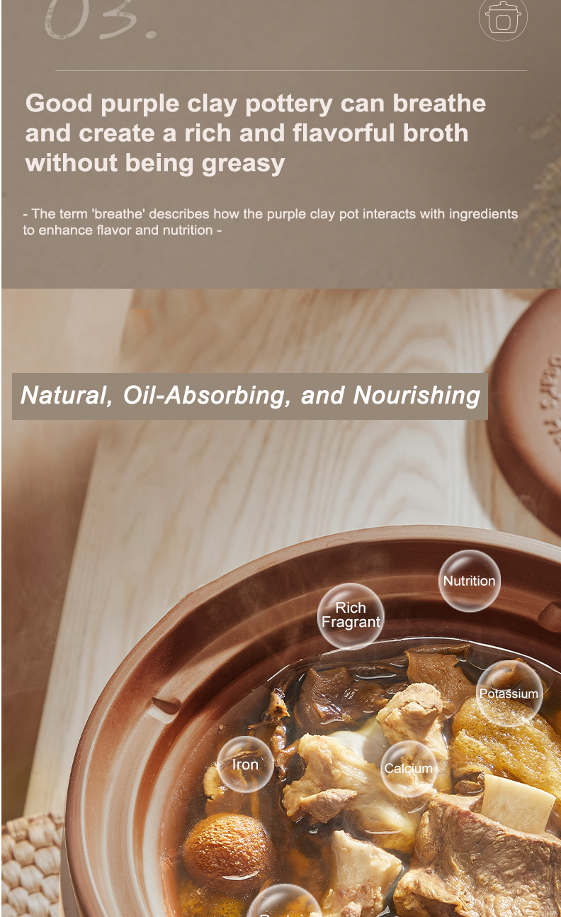 Purple Clay Pot Cooker 5L | Bear Malaysia