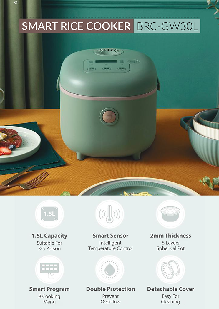 Bear Smart Rice Cooker 1.5L BRC-GW30L Catalog - Bear Malaysia