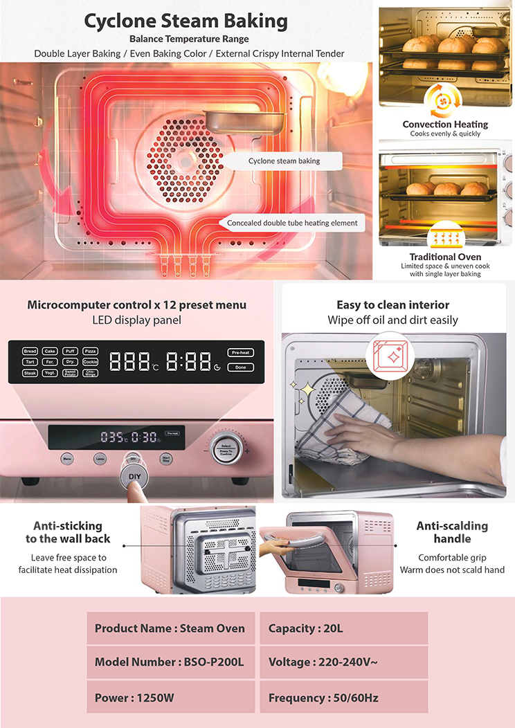 Bear Digital Control Air fryer Oven 20L Catalog - Bear Malaysia